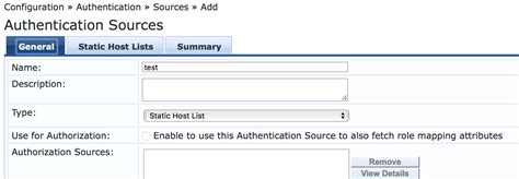 how to use static host list in clearpass as authentication server