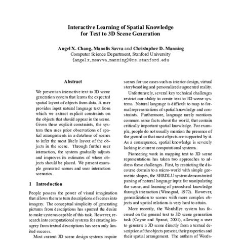 Interactive Learning Of Spatial Knowledge For Text To 3d Scene