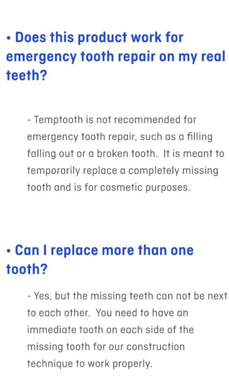 Temptooth! Temporary Tooth Replacement (Fake Tooth), Health & Nutrition ...