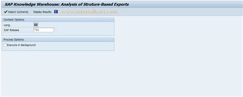SI88 PREANALYSIS SAP Tcode Pre Analysis Structure Based Exports Transaction Code