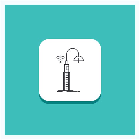 Round Button For Lights Street Wifi Smart Technology Line Icon Turquoise Background 12964697