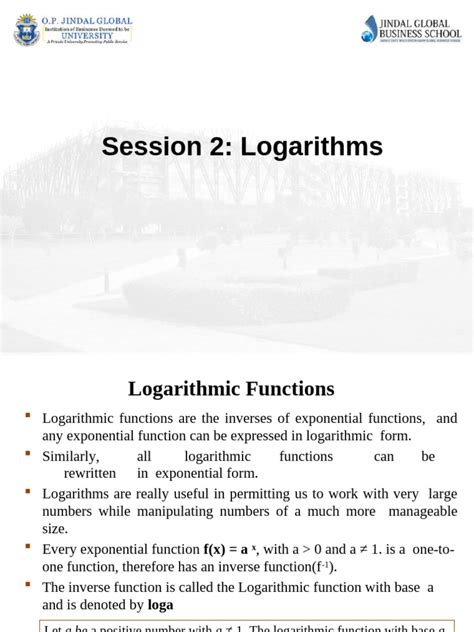 Logarithms Pdf