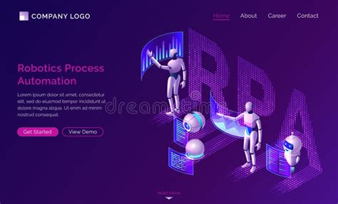 Isometric Rpa Robotic Process Automation Futuristic Artificial Intelligence Robots And Ai