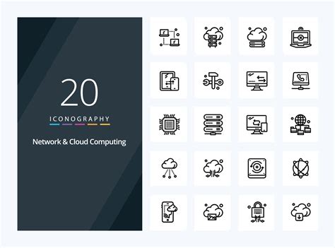 Network And Cloud Computing Outline Icon For Presentation Vector Art At Vecteezy