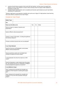 IGCSE Global Perspectives Checklist For Individual Research Report