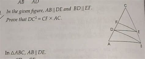 In The Given Figure ABDE And BDEF Prove That DC CFAC In ABC ABDE