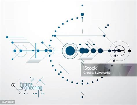 기계적 체계 공학 원과 메커니즘의 형상 부품 드로잉 벡터 기술 계획 웹 디자인 및 배경 화면이 나 배경으로 사용할 수 있습니다 가상현실에 대한 스톡 벡터 아트 및 기타