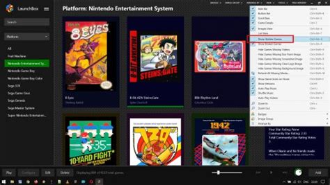 Basic Configuration Of Launchbox Question Can You Hide Games And Can The Lists Be Edited