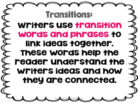 Misskinbk A Fifth Grade Blog Using Transitions In Writing Freebie