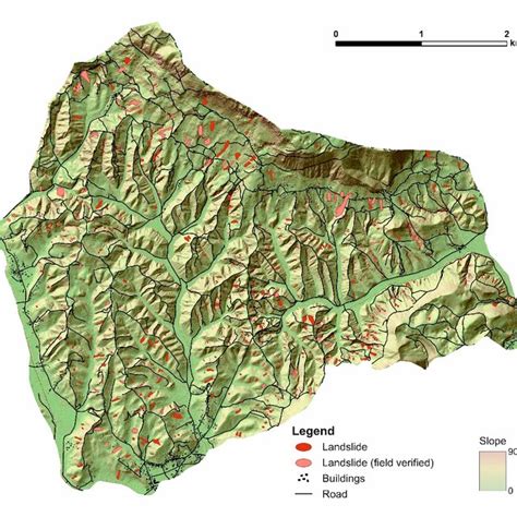 Spatial Distribution Of The Landslides Visually Interpreted On The