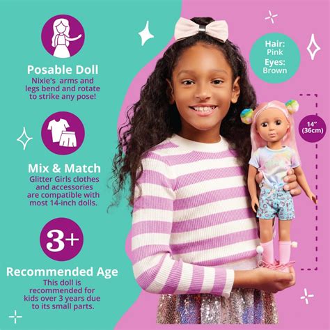 Glitter Girls 14 Inch Nixie Doll Wears Colorful Outfits With Hair Accessories Top Toys