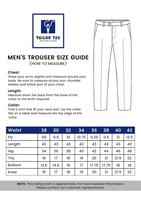 Size Chart Tailor Tag