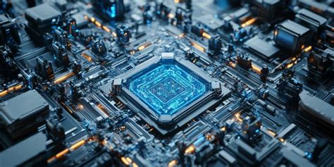 A Futuristic 3d Background Of An Enormous Ai Core Chamber The Massive