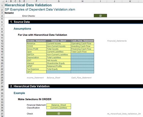 Depending On Data Validation Lists
