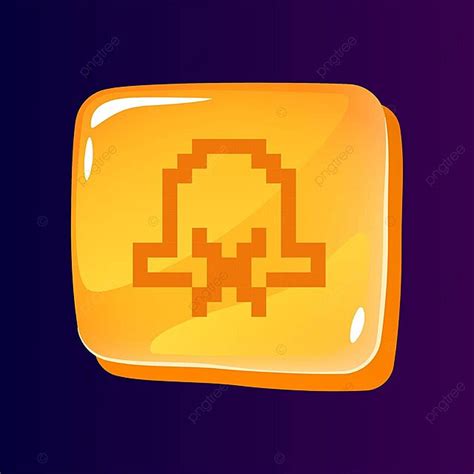 Glossy Ui Button With A Pixelated Icon Indicating Turnedoff Notifications Vector Pictogram