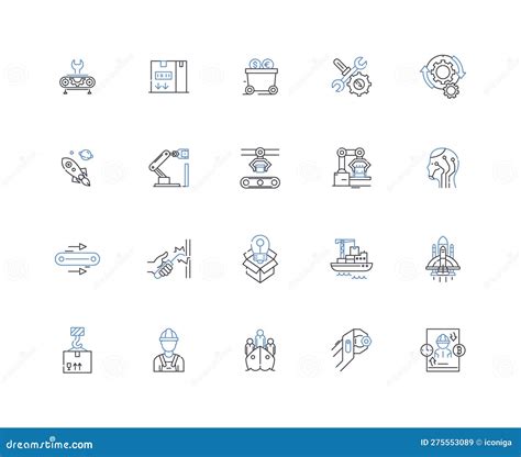 Technical Line Icons Collection Innovation Precision Expertise