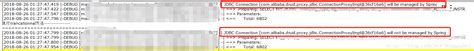 jdbc connection xxx will not be managed by spring jdbc connection will