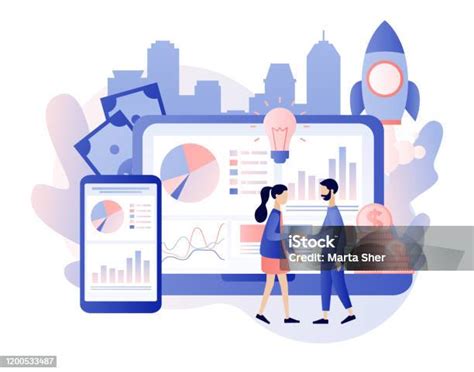 온라인 비즈니스 개념입니다 작은 사람들이 거래의 결론 새로운 스타트업의 시작 인터넷에 대한 글로벌 협력 현대 평면 만화 스타일입니다 흰색 배경의 벡터 그림 동업에 대한 스톡