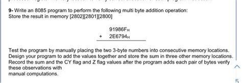 Solved 9 Write An 8085 Program To Perform The Following