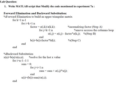 Solved Lab Question 1 Write Matlab Script That Modify The