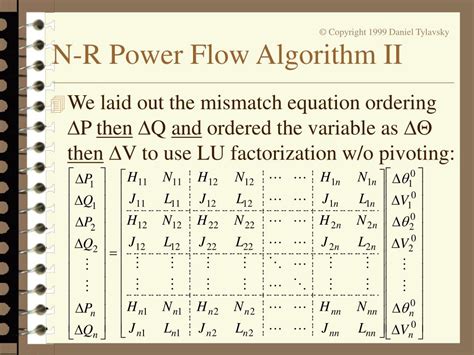 Ppt Newton Raphson Power Flow Algorithm Ii Powerpoint Presentation