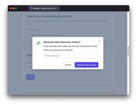 Enable Two Factor Authentication 2fa Plausible Docs