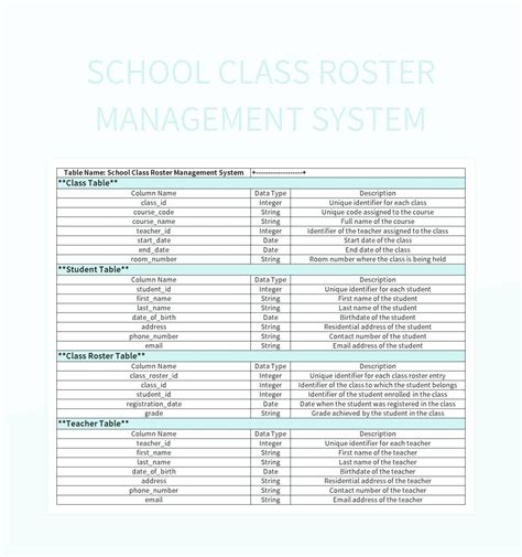 Free Babe Class Roster Templates For Google Sheets And Microsoft Excel Slidesdocs