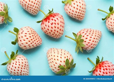 Pineberry A White Strawberry Cultivar On Pink Background Stock Image
