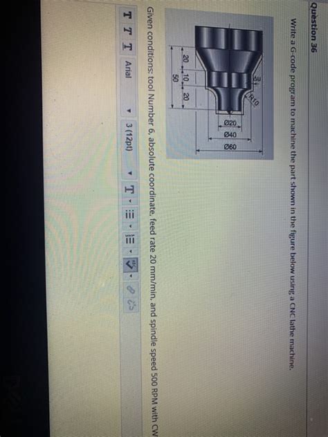 Solved Question 36 Write A G Code Program To Machine The