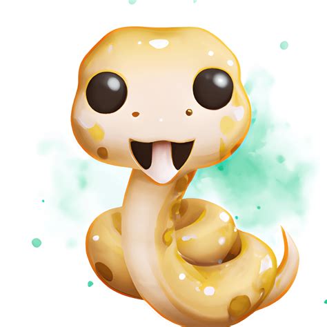 3d Schattige Vrolijke Python Clipart Met Aquarelillustratie · Creative Fabrica