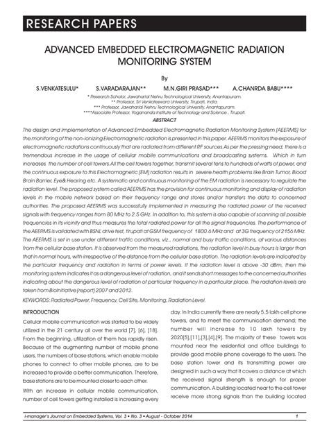 Pdf Advanced Embedded Electromagnetic Radiation Monitoring System