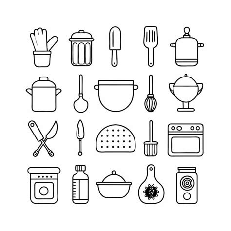 Premium Vector Black Outline Icons Set
