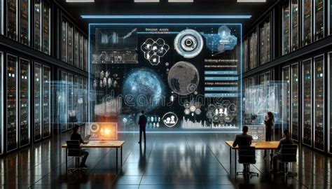 Data Center Multiple Rows Of Operational Server Racks Concept Of