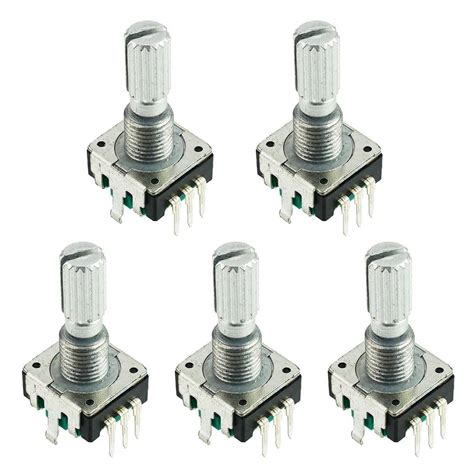 20mm Rotary Encoder With Switch 6mm Splined Shaft Pack Of 5 Amazon Co Uk Business Industry