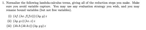 solved 1 normalize the following lambda calculus terms