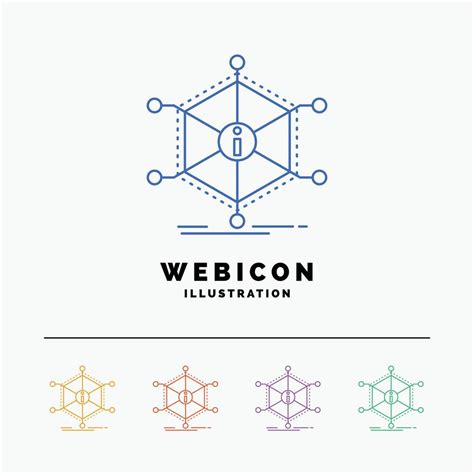 Data Help Info Information Resources 5 Color Line Web Icon Template