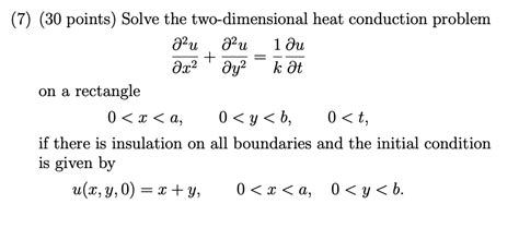 Solved 30 Points Solve The Two Dimensional Heat Conduction