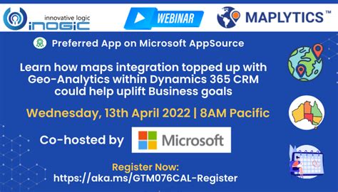 Webinar Learn How Maps Integration Topped Up With Geo Analytics Within Dynamics CRM Could
