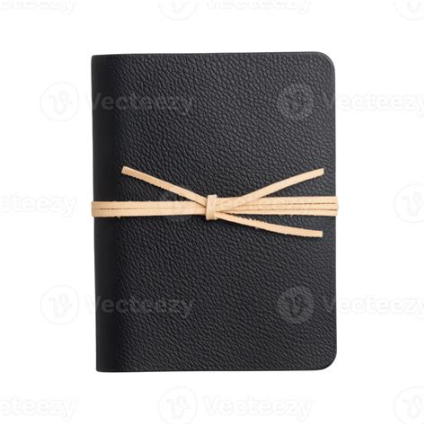 A Sleek Black Notebook Tied With A Natural Leather String Perfect For