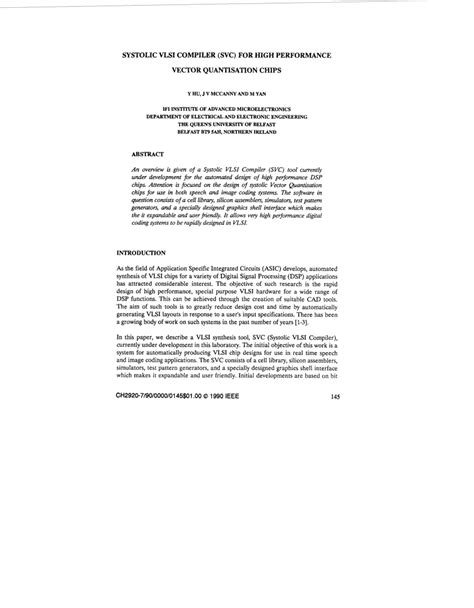 pdf systolic vlsi compiler svc for high performance vector