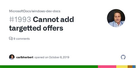 Cannot Add Targetted Offers · Issue 1993 · Microsoftdocswindows Dev