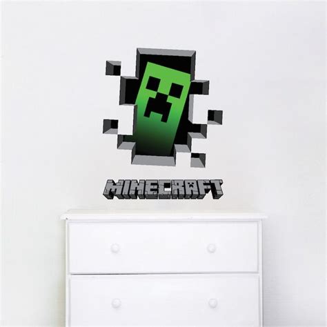 Minecraft Creeper 3d Wall Decal Sticker Minecraft Decal Video Game