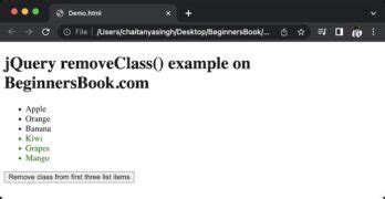 jQuery removeClass() Method - BeginnersBook
