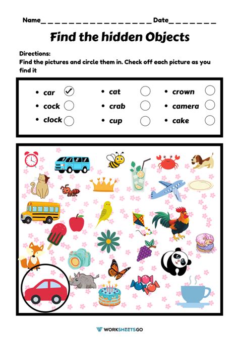 Find The Hidden Objects Worksheets Worksheetsgo