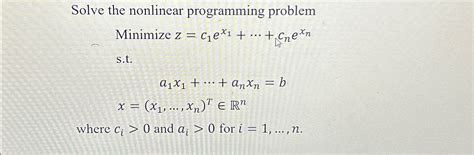 Solve The Nonlinear Programming Problemminimize