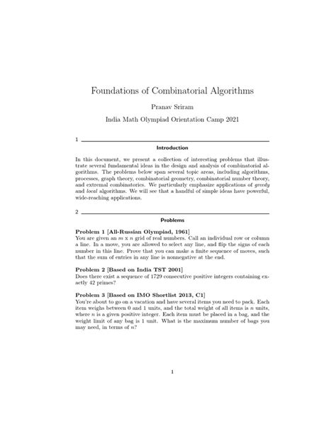 Foundations Of Combinatorial Algorithms Optimal Packing And Graph Partitioning Pdf Vertex