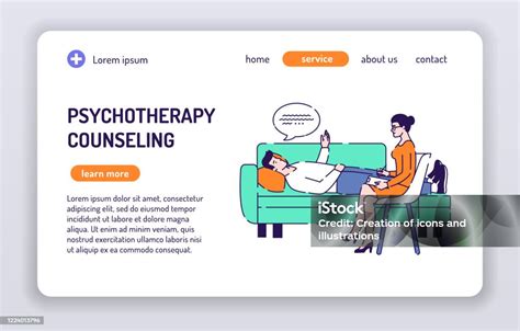 심리 치료 상담 웹 배너 흰색 배경에 고립 된 만화 캐릭터 웹 페이지 프리젠 테이션 Smm 광고 사이트에 대한 개념 벡터 그림입니다 Ux Ui Gui 디자인 개념에 대한
