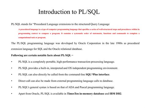 pl sql content ppt