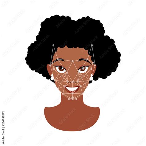 Face Recognition Woman Face Video Search For A Criminal Stock Vector Adobe Stock