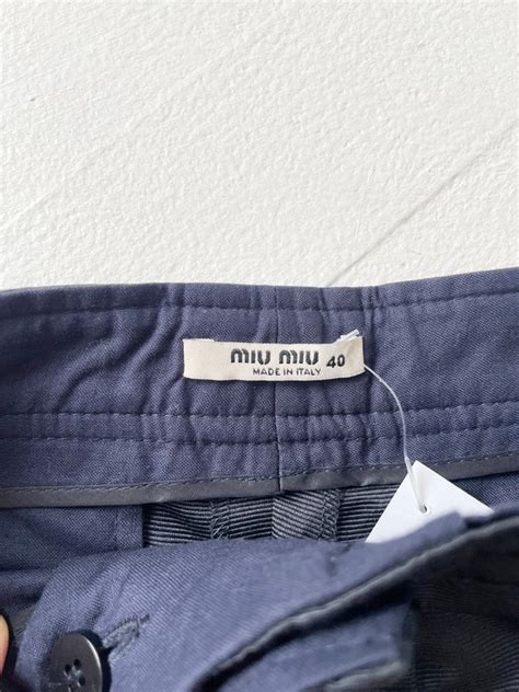 1990s Miu Miu Navy Cropped Pants Gem
